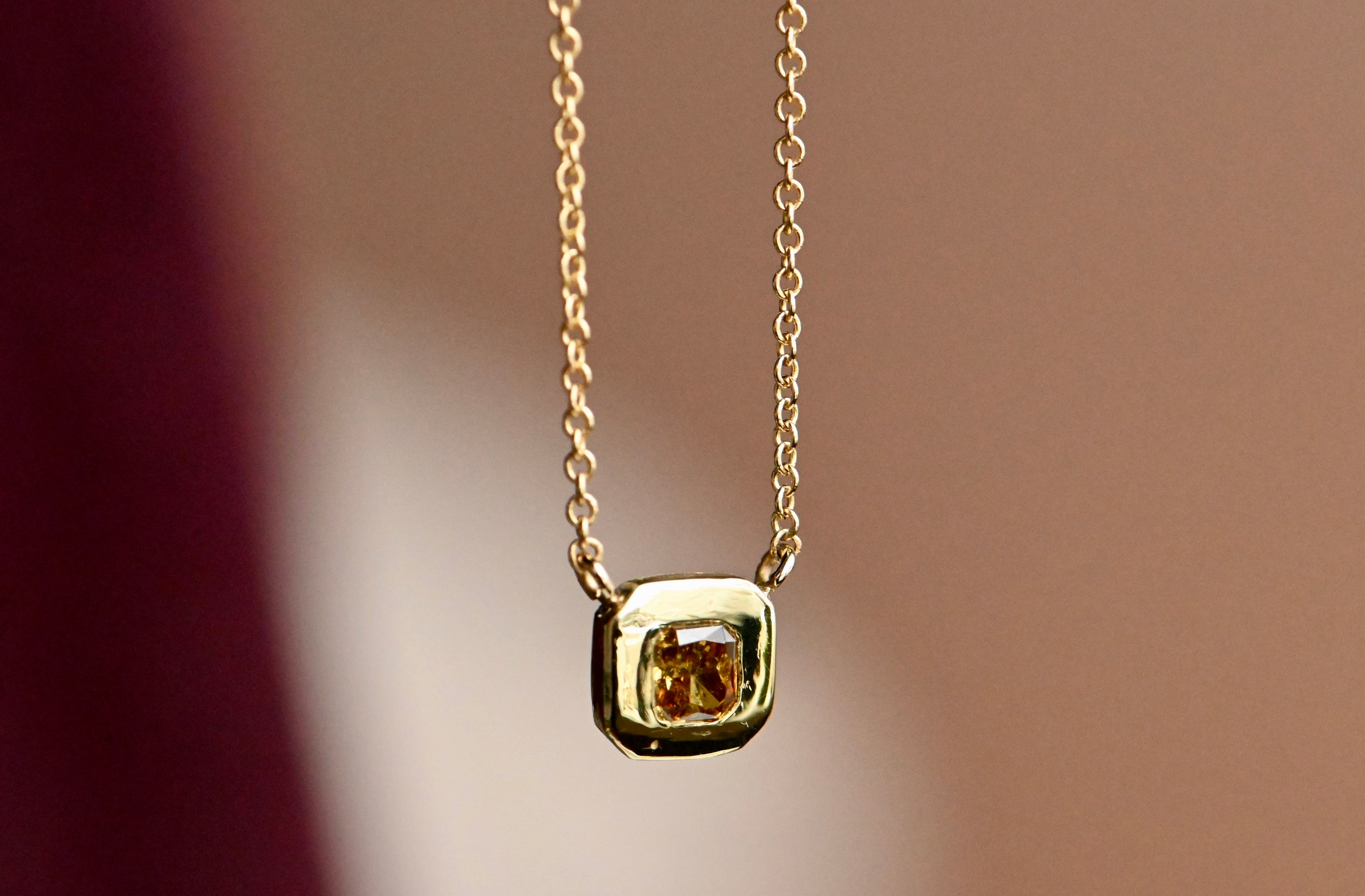 Vintage 14K gold .23 carat fancy diamond stationary necklace – Jean ...