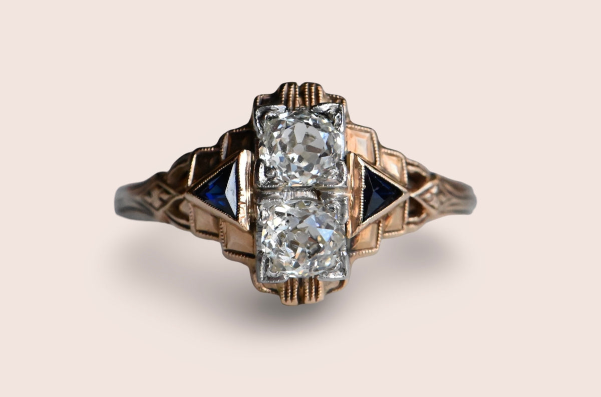 Vintage 1930s .90 CTW VS/J-K Old Mine Cut diamond engagement ring ...